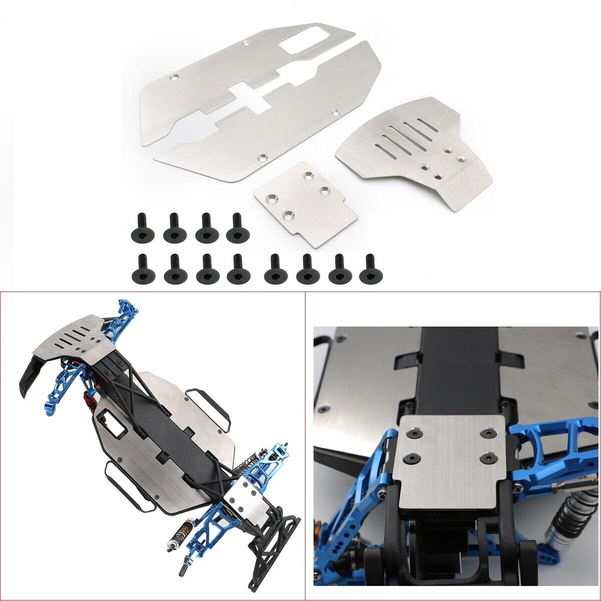 Losi Rzr Rey Stainless Steel Chassis Armor RC Chassis Armors Set For ...