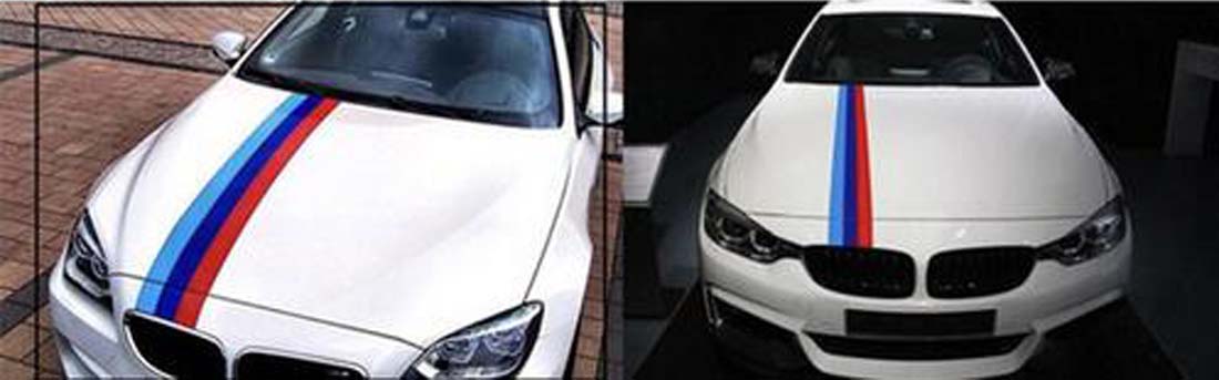 For BMW M Sport Sticker Tech 3 Color Stripes Car Cover Vinyl Decal ...