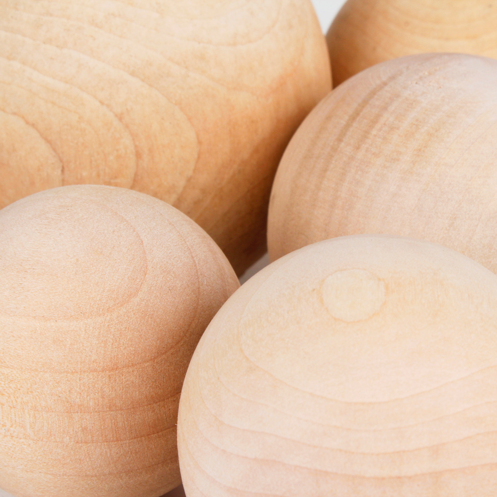 Natural Wood Balls Wooden Craft Round Sphere Craft DIY Supplies 6mm to ...