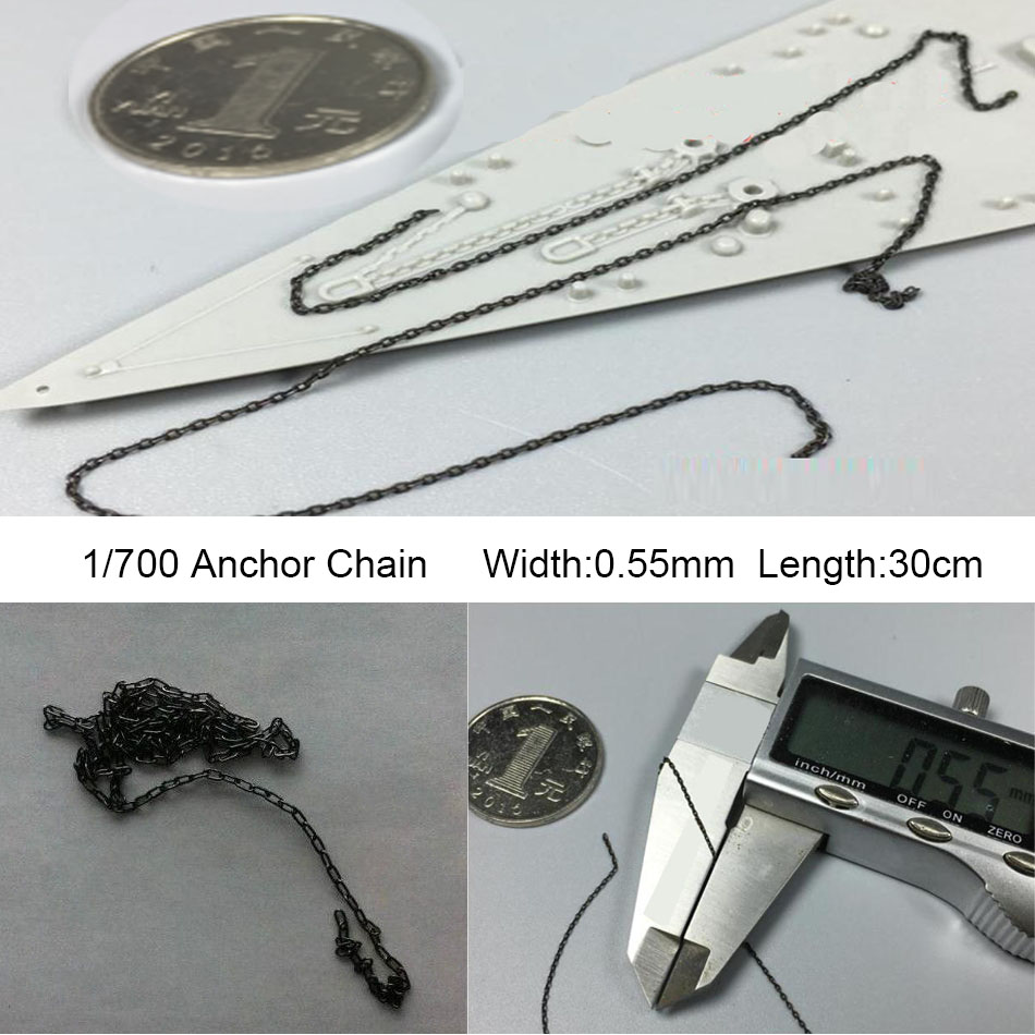 30cm Model Ship Anchor Chain Link Brass Spare Parts Black Accessory 1/ ...