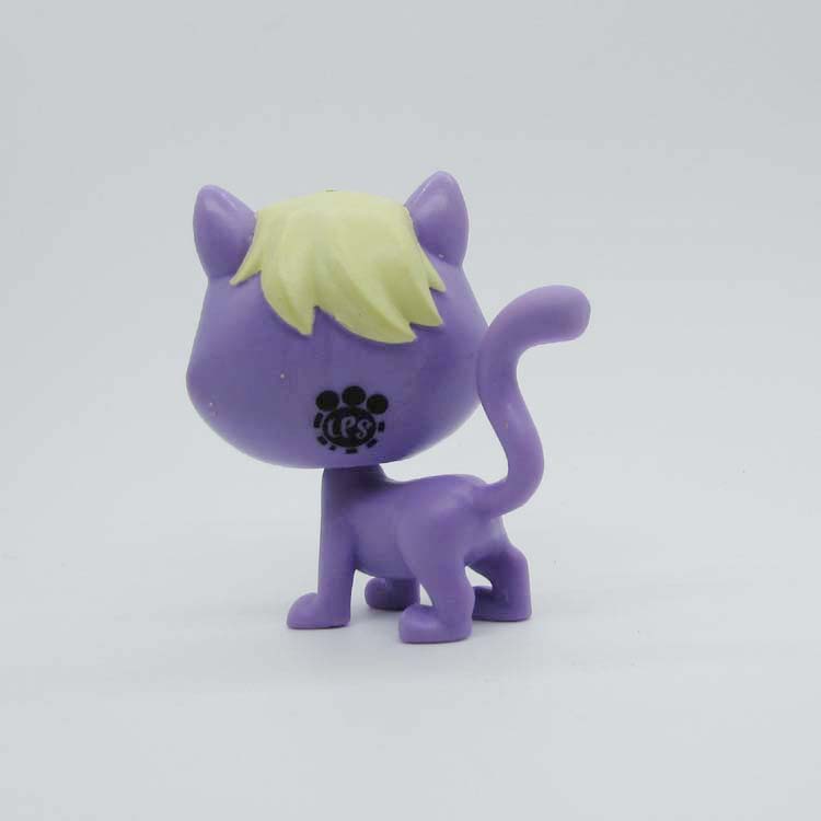 Yellow Long Hair Littlest Pet Shop Collection Purple Dog LPS Figure ...