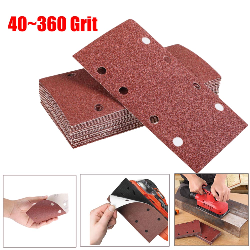 93x185mm Sanding Sheets Sander Pads Paper Polishing 40 60 80 120 240 ...