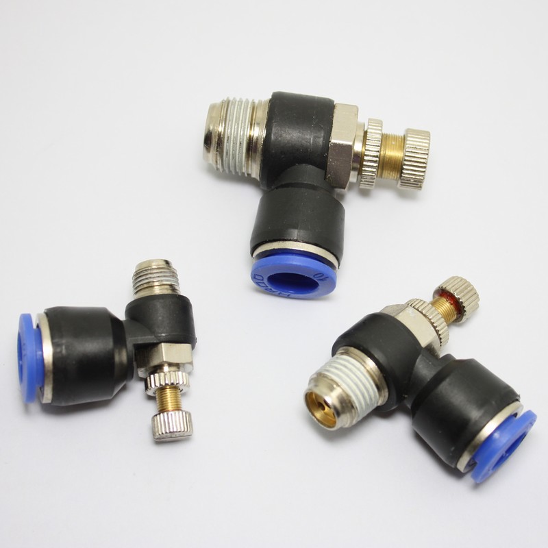 Air Flow Control Valve Pneumatic Throttle 1/8 1/4 3/8 BSP Pipe Tube Connector | eBay