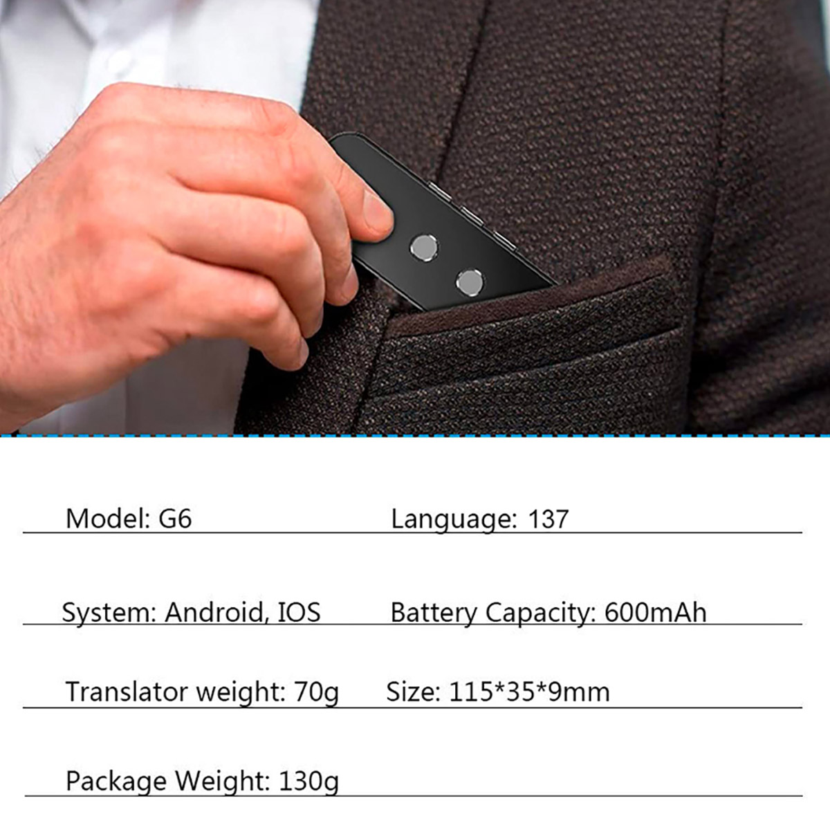 Portable 137 Languages Translator Two Way Instant Voice Translation ...
