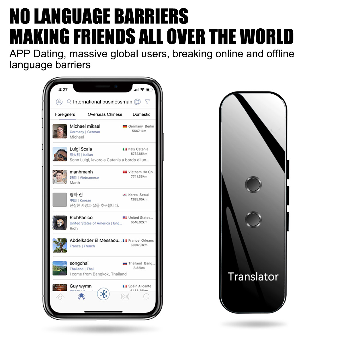 Portable 137 Languages Translator Two Way Instant Voice Translation ...