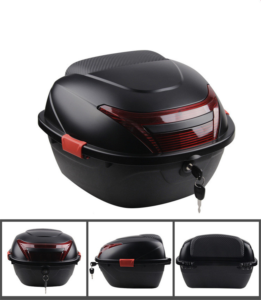 US Matte Black Scooter Moped Top Box Tail Luggage Storage Case Clip w ...