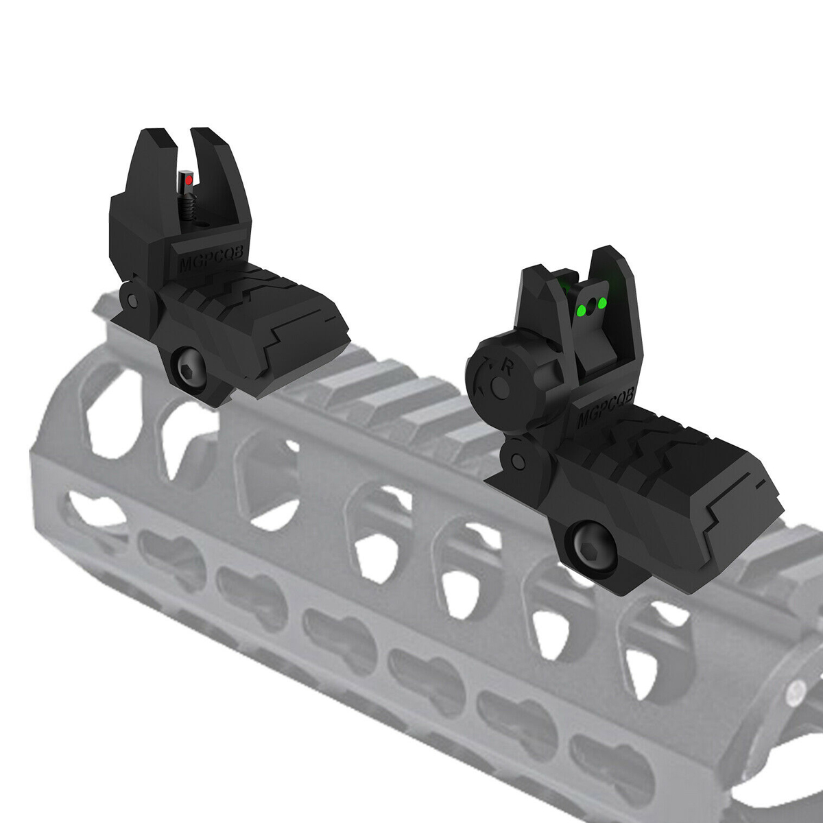 Iron Sights Flip Up Front & Rear Sights For Picatinny/Weaver Rails ...