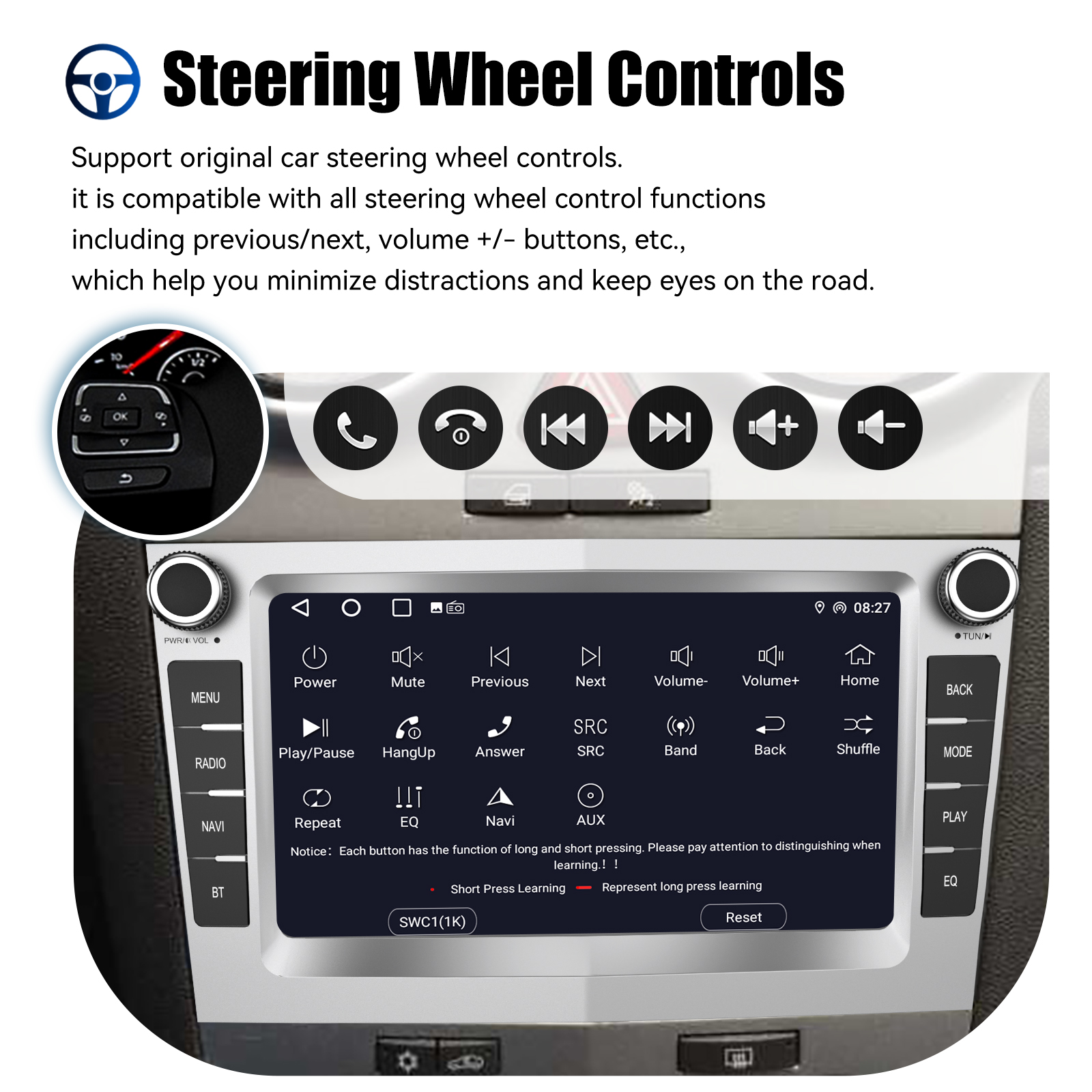 ESSGOO 7-inch Android 14 Car Stereo Radio User Manual