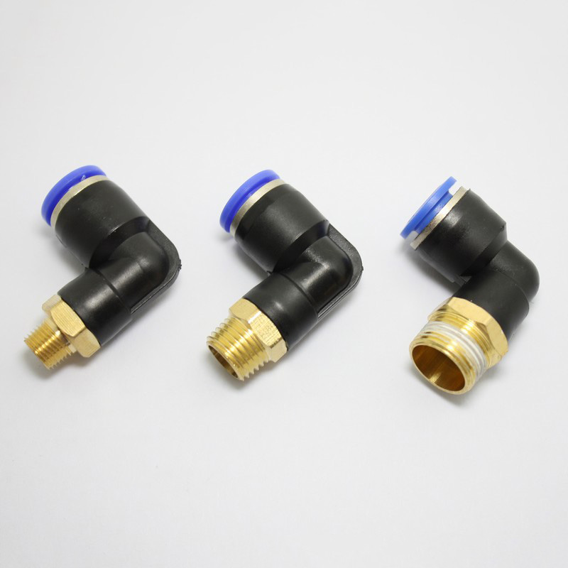 Male Elbow Push Fit 3/8 1/8 1/4 BSP to 6mm 8mm 10mm Pipe Brass Pre ...