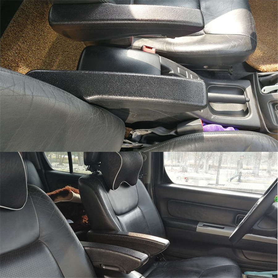 Universal Adjustable Black PU Leather Car SUV Seat Armrest Console Box ...