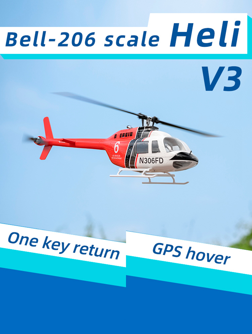 Buy FLY WING Bell 206 V3 6CH RC Helicopter at the Best Price on MeanBuy