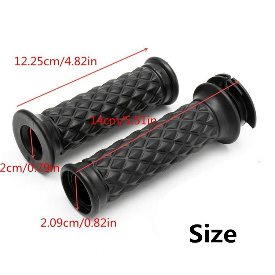 One Pair Black Motorcycle Bike 7/8" Handlebar Rubber Hand Grip Cover ...