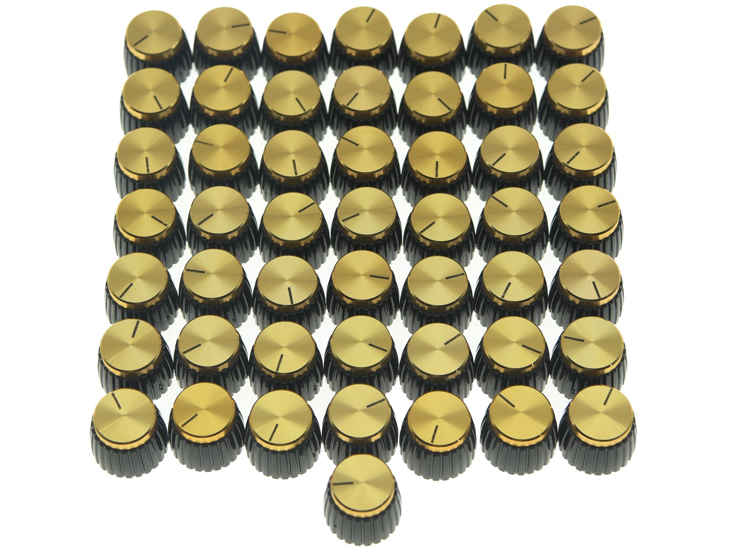 50x Guitar AMP Amplifier Knobs Black w/ Gold Cap Push on Knob fits ...