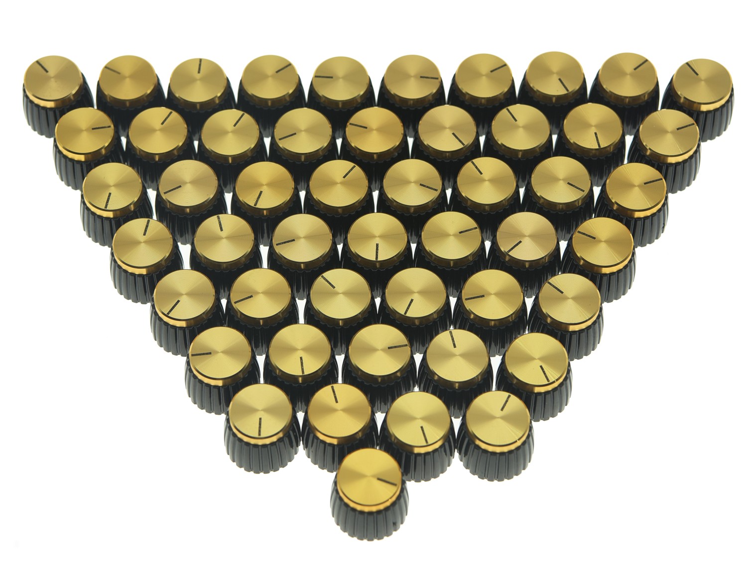 50x Guitar AMP Amplifier Knobs Black w/ Gold Cap Push on Knob fits ...