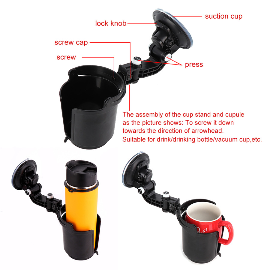 Adjustable Black Portable Car Vehicle Drinks Holder Coffee Cup Bottle ...