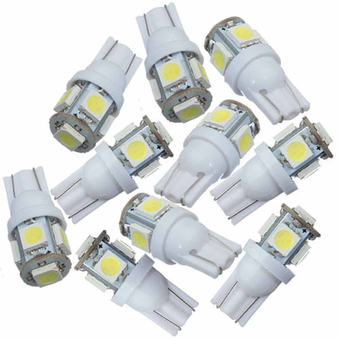 24V T10 501 W5W 5050 5 LED PUSH WEDGE CAPLESS WHITE SIDE Door LIGHT ...