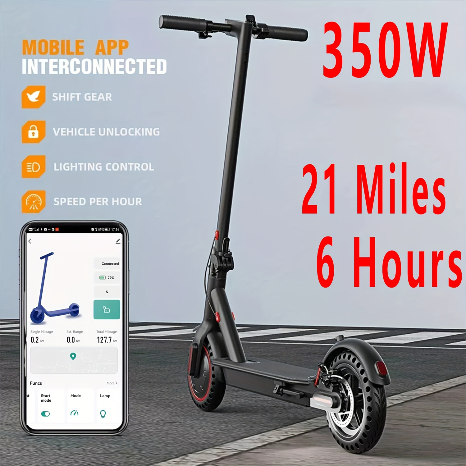 Electric Scooters SISIGAD Peak 500W Motor,10 Solid Tires,2030 Miles ...