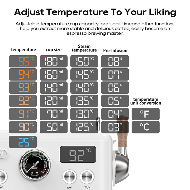 HiBREW 20Bar Espresso Machine, Semi-Auto, DIY Customization, Cappuccino ...