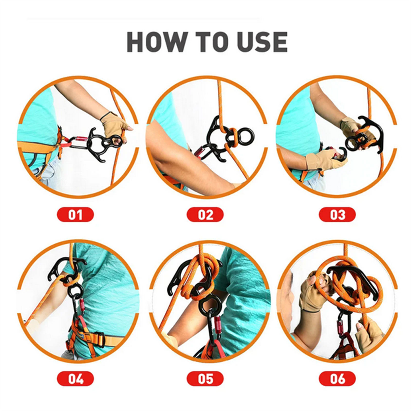 35KN Aluminum Descender Figure 8 Descender For Climbing - 35KN Aluminum ...