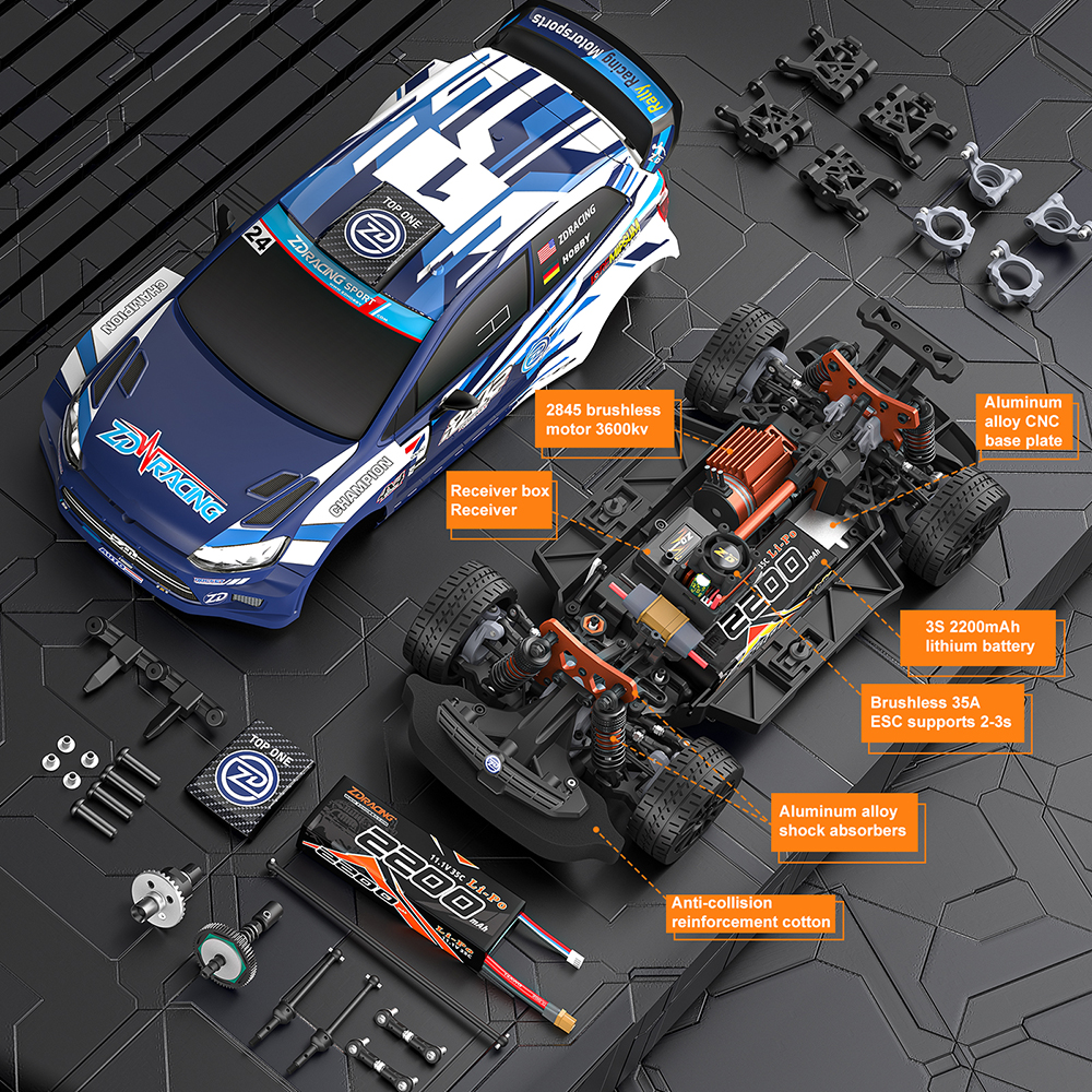 ZD Racing RX12 RC Car 1/12 4WD 2.4G 70KM/H Brushless Motor Dirft Rally ...