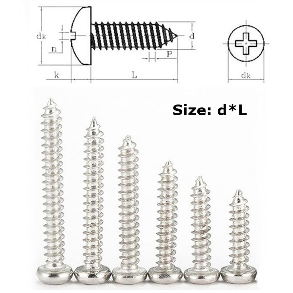 M2 M2 3 M3 M4 Head Self Tapping Screws Bolts Thread Nickel Plated m2-m2-3-m3-m4-head-self-tapping-screws-bolts-thread-nickel-plated