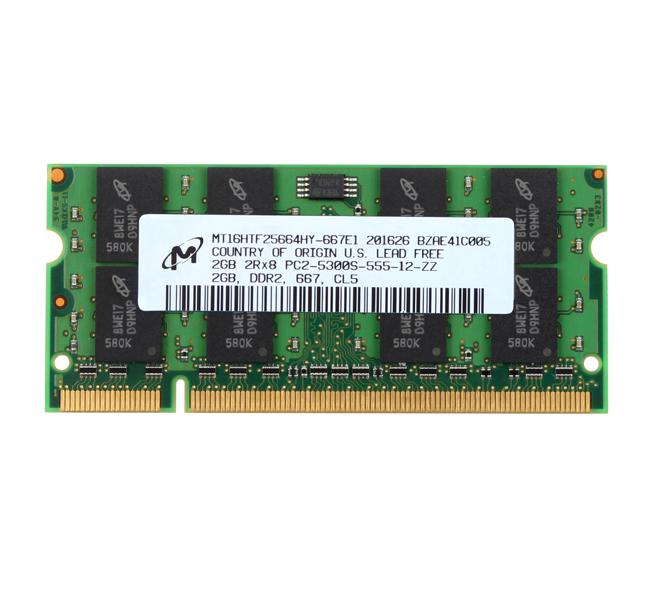 Micron 4gb Kits 2x 2gb Pc2 5300s Ddr2 667mhz 200pin Sodimm Laptop