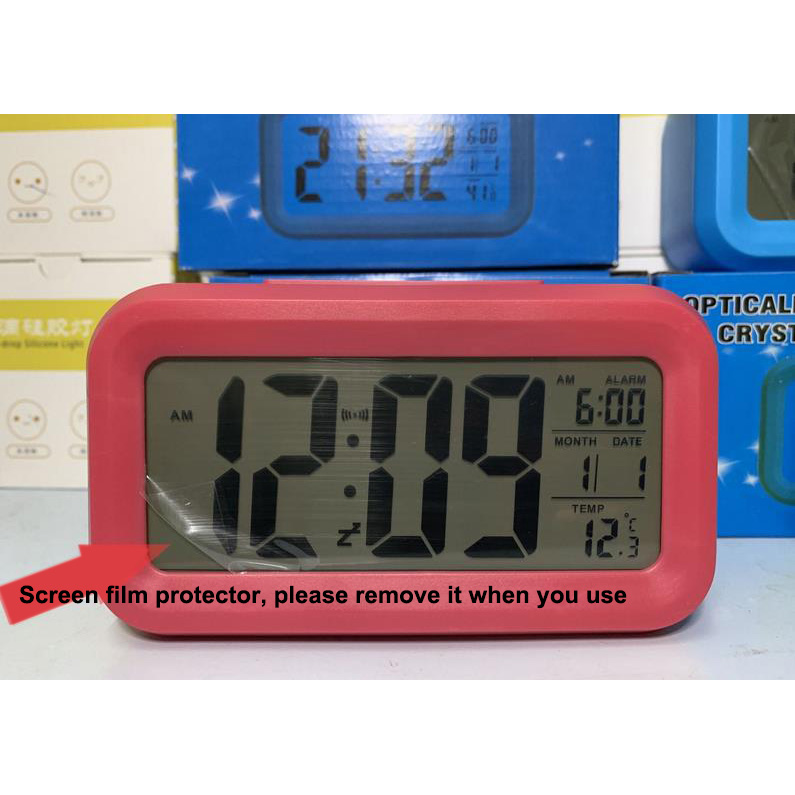 Battery Operated Desk LCD Display Digital Smart Alarm Clock Calendar ...