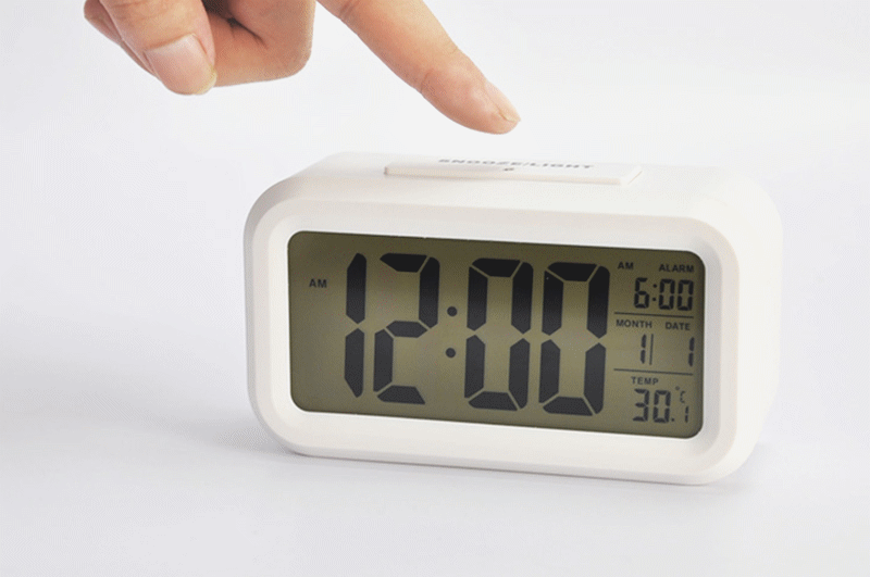 Battery Operated Desk LCD Display Digital Smart Alarm Clock Calendar ...