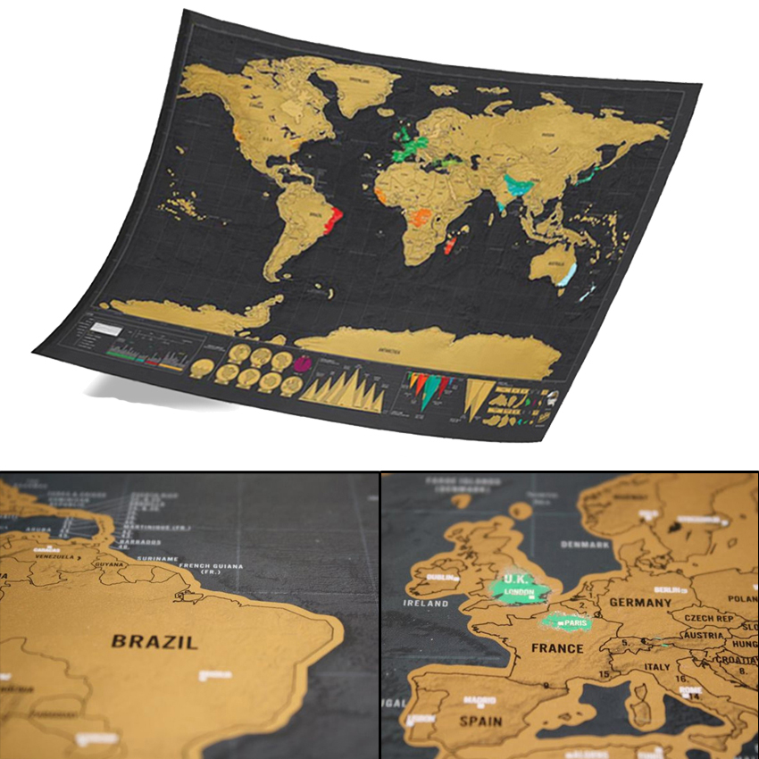 Купить Разное Poster Map Of The World Scratch Map Deluxe Off Journal ...