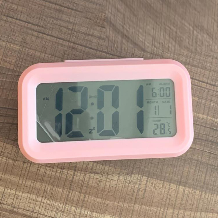 Battery Operated Desk LCD Display Digital Smart Alarm Clock Calendar ...