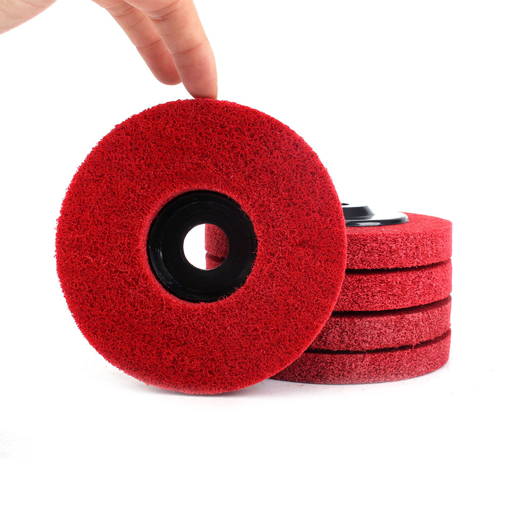 5Pcs 100mm Nylon Fiber Polishing Wheel Buffing Pad Grinding Abrasive ...