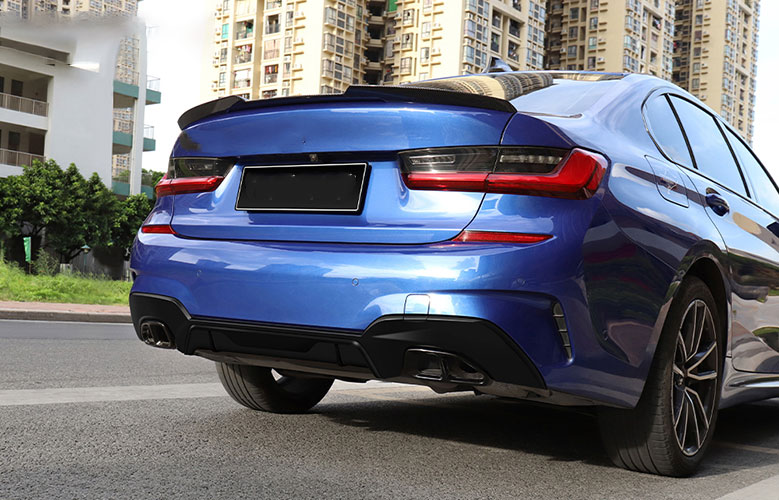 For BMW 3-Series G20 19-2021 ABS Black MP Rear Bumper Diffuser Lip ...