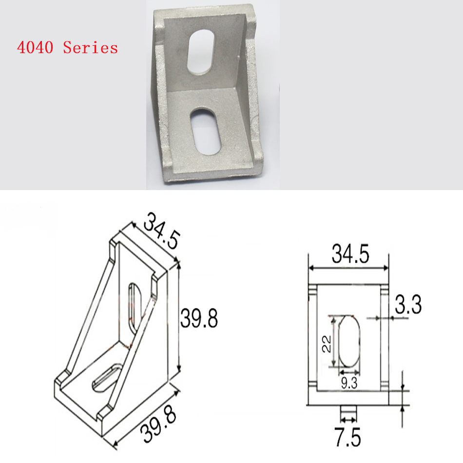 2020 3030 4040 L Shape Aluminum Profile T-slot Brace Angle Right ...