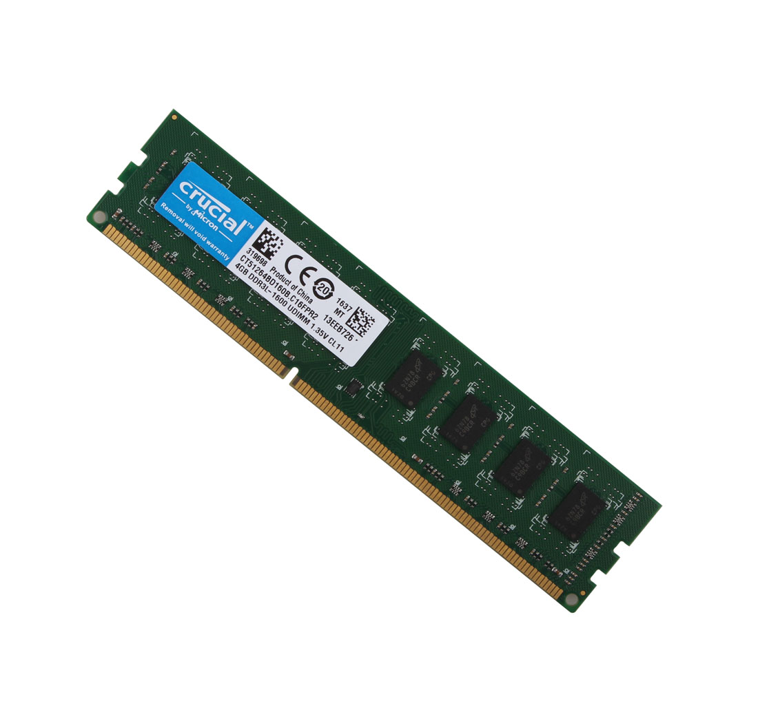 Crucial 16gb 4 x 4gb ddr3 pc3l 12800 SDRAM ddr3l 1600 MHz Desktop ...