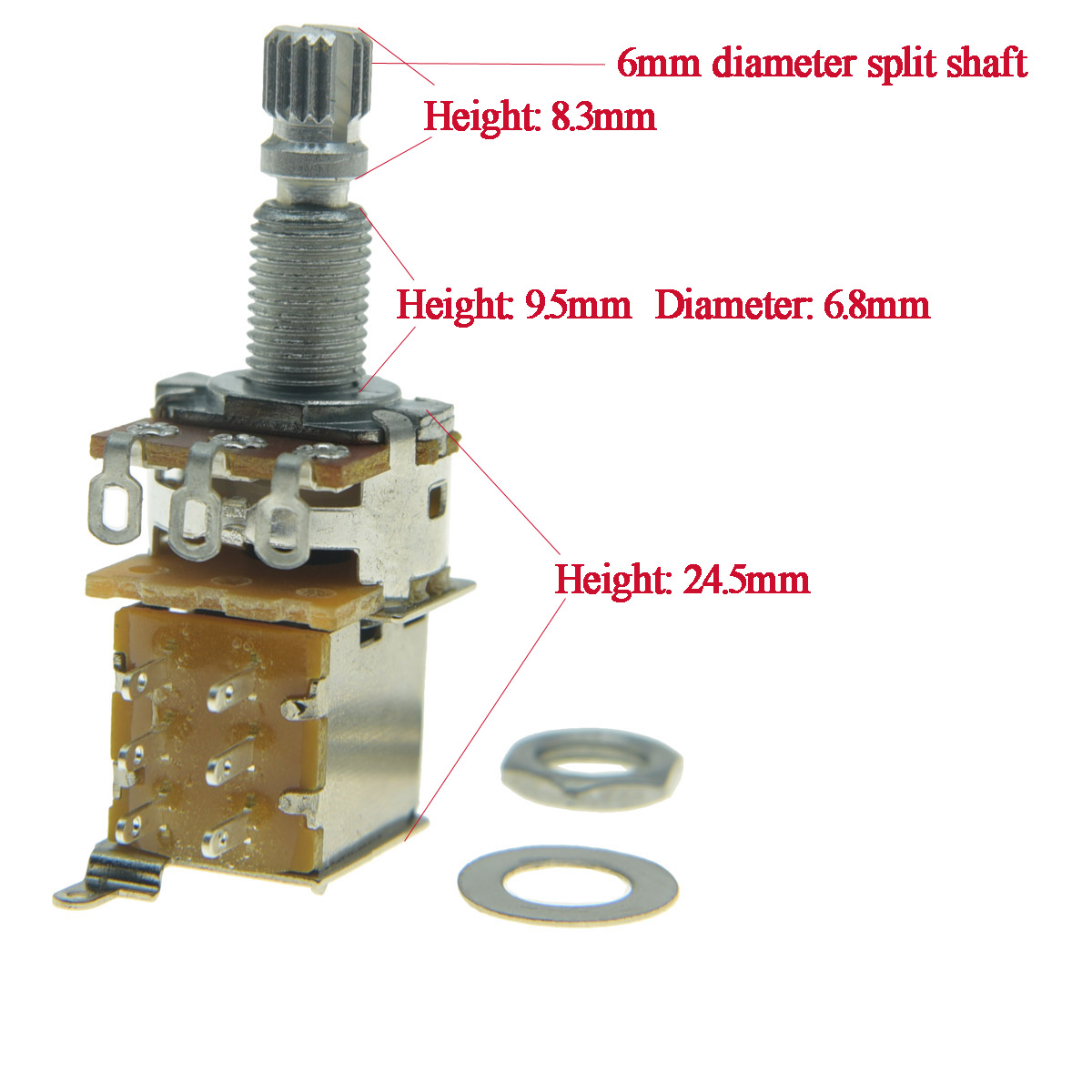 A500K Guitar Bass Push Push Pot(No Pull Anymore)Guitar Potentiometer ...