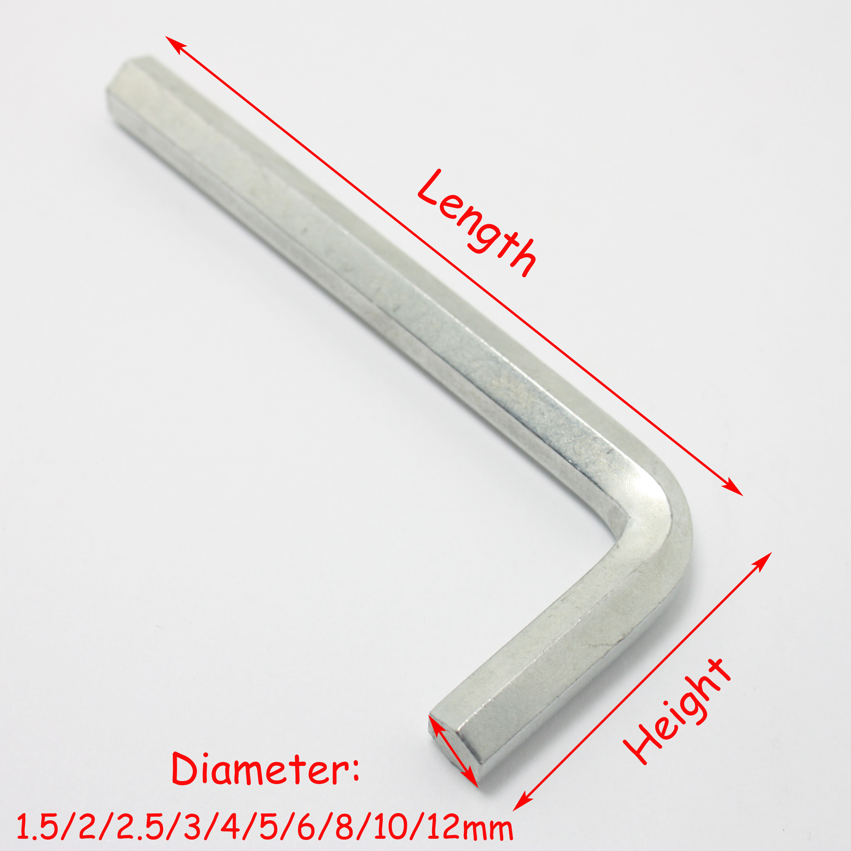 1.5mm~12mm High Quality Metric Short Arm Allen Hex Key Wrench Steel ...
