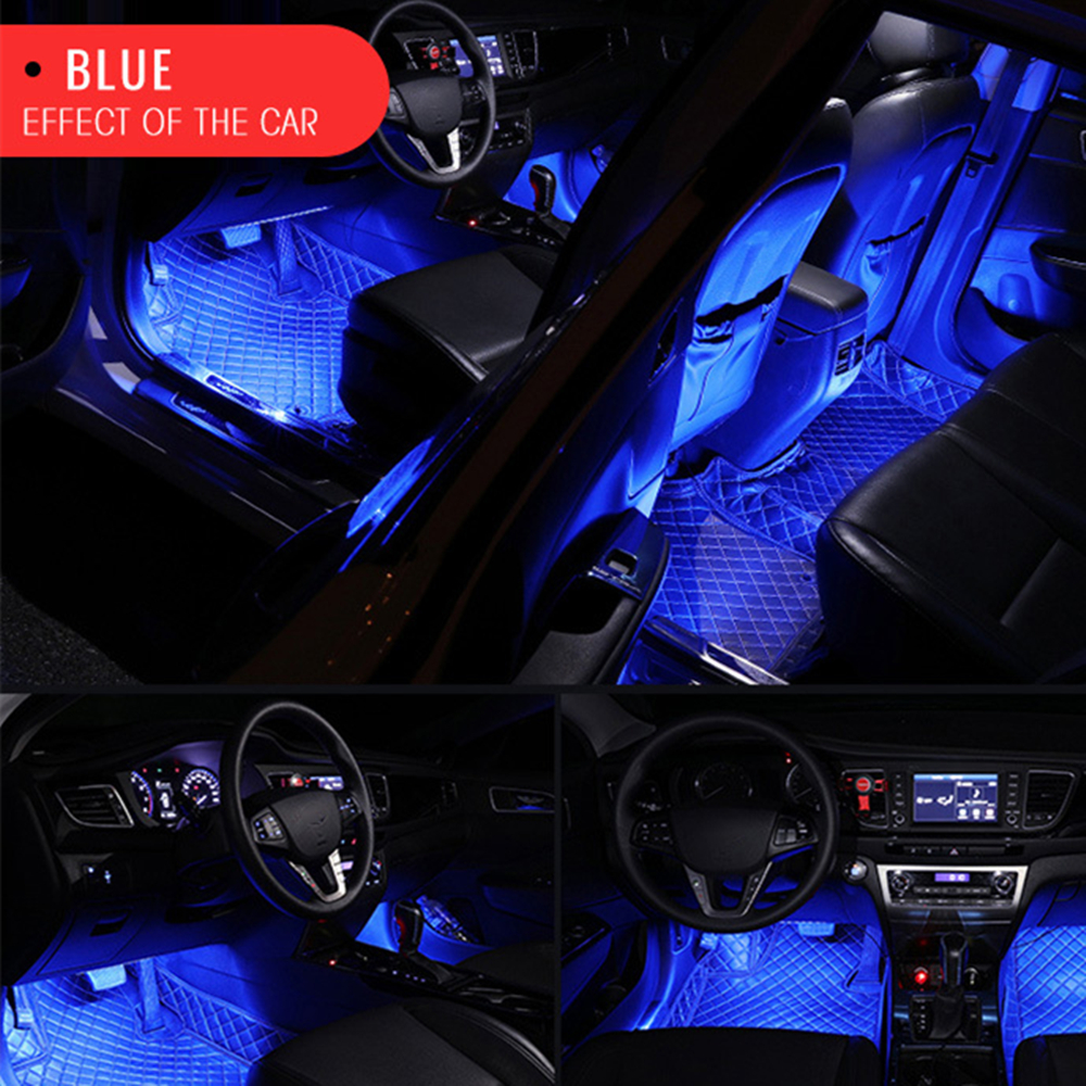 Interior Car Lights Car Interior Ambient Foot Strip RGB Light Kit ...