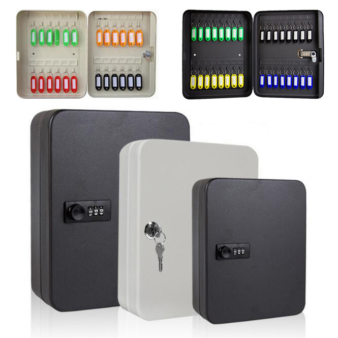 Key Storage Cabinet Combination Lock Wall Mounted Metal Lockable Safe ...