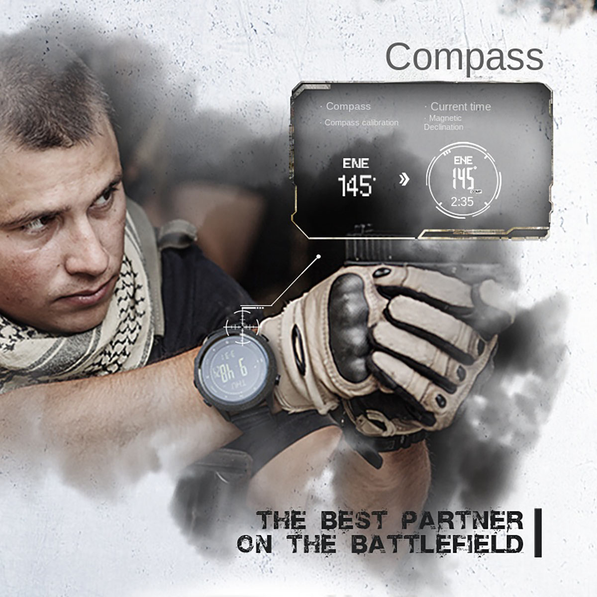 NORTH EDGE Tactical Outdoor Sport Smart Watch Altimeter Barometer ...