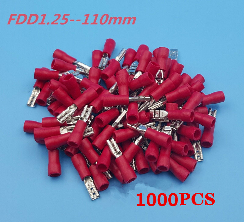 Red Female Spade Crimp Connectors Varied Size Terminals