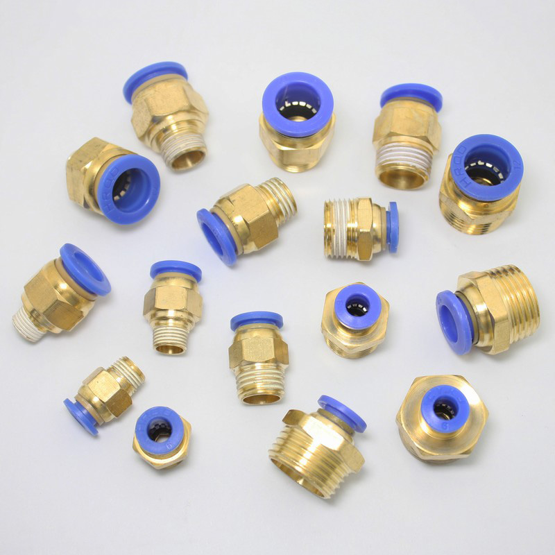 Push Fit Brass Male Stud Connector 1/2'' 1/8'' 1/4'' 3/8''Thread to 6 8 ...