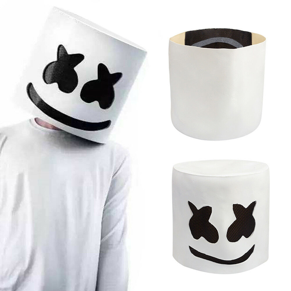 LED MarshMello DJ Mask Full Head Helmet Halloween Cosplay Mask Bar ...