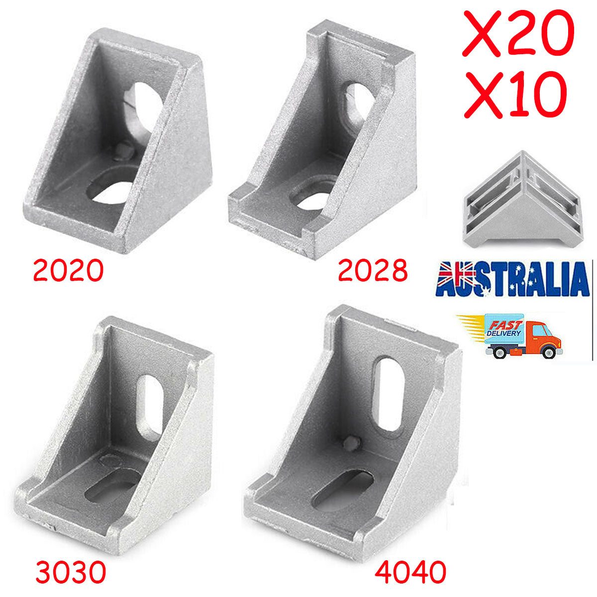 2020 3030 4040 L Shape Aluminum Profile T-slot Brace Angle Right ...